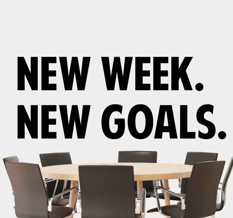 New week new goals window decal - TenStickers
