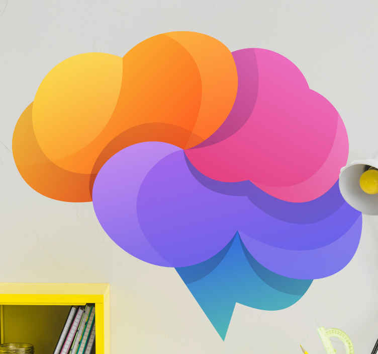 Coloured brain office wall decal - TenStickers