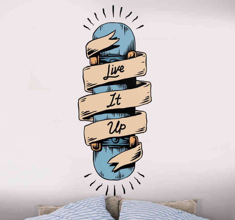 Skateboard text wall decal - TenStickers