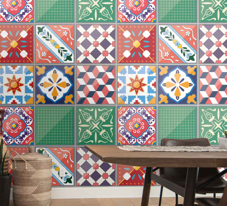 Various cement design dining room sticker - TenStickers