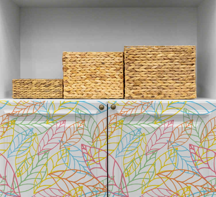 Nature wall sticker vibrant leaf elements