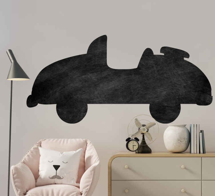 Chalkboard sticker classic car shape