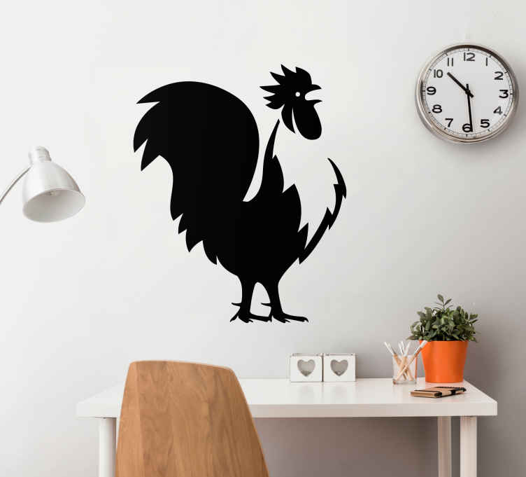 Vinilo decorativo animal de la granja Gallo macho monocolor - TenVinilo