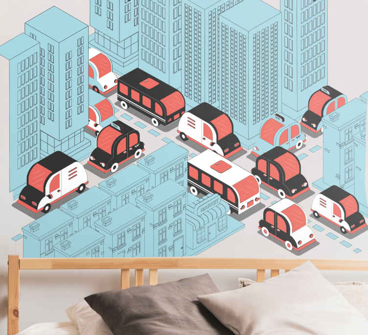 Traffic Scene Illustration vehicle sticker