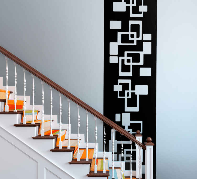 Monocolor retro squares border decal - TenStickers