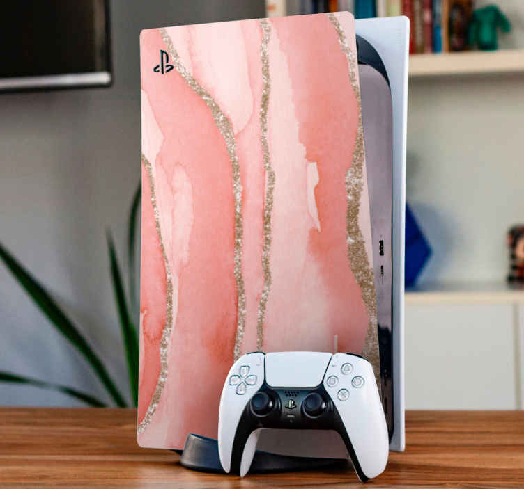 Rosa glitter marmor PS5 skin - Tenstickers