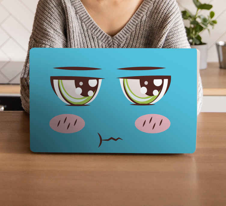 Funny design of cartoon eyes laptop stickers - TenStickers