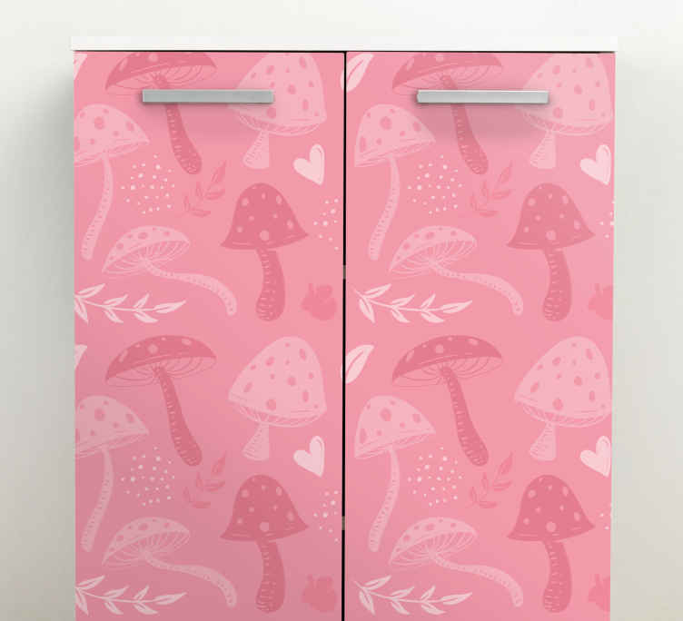 Rosa farger soppmønster møbler klistremerke - Tenstickers