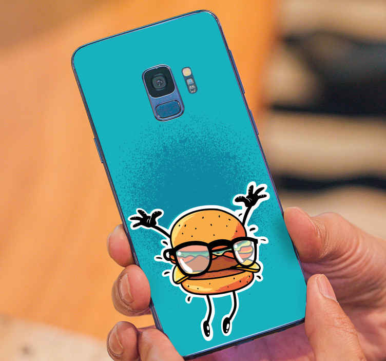 Cheerful burger Samsung stickers