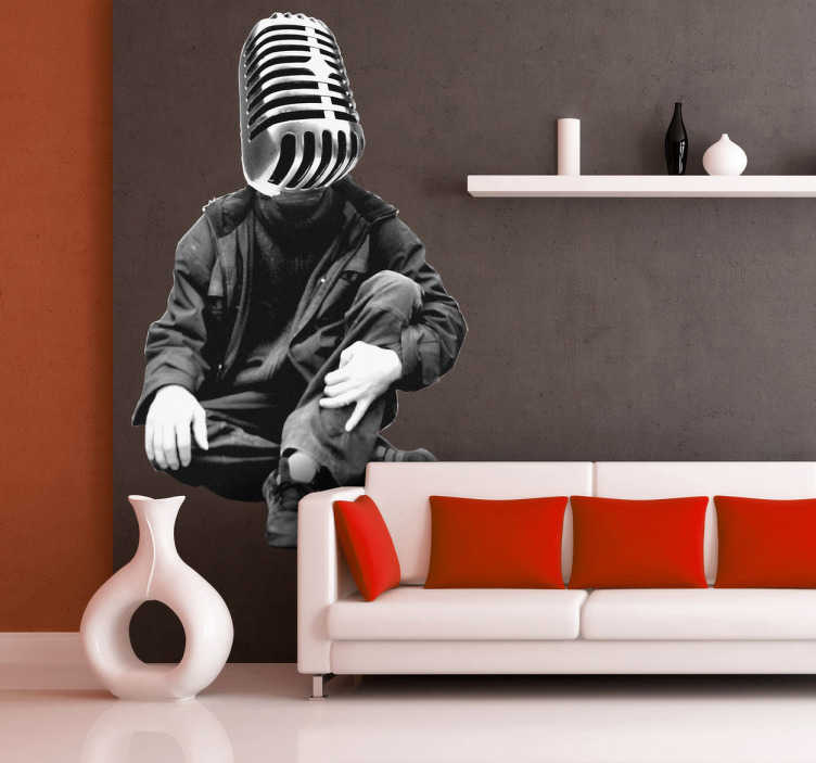 Vinilo decorativo hombre micrófono musical stickers