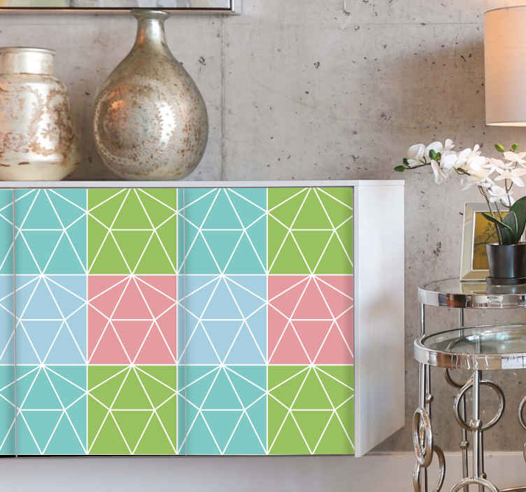 Colorful geometric pattern furniture sticker