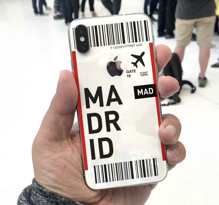 Madrid Airport Ticket iPhone sticker