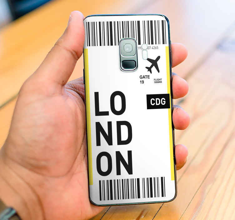 Flight London ticket Samsung stickers
