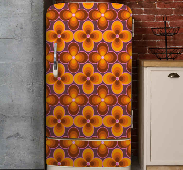 Floral Textured Surface fridge sticker