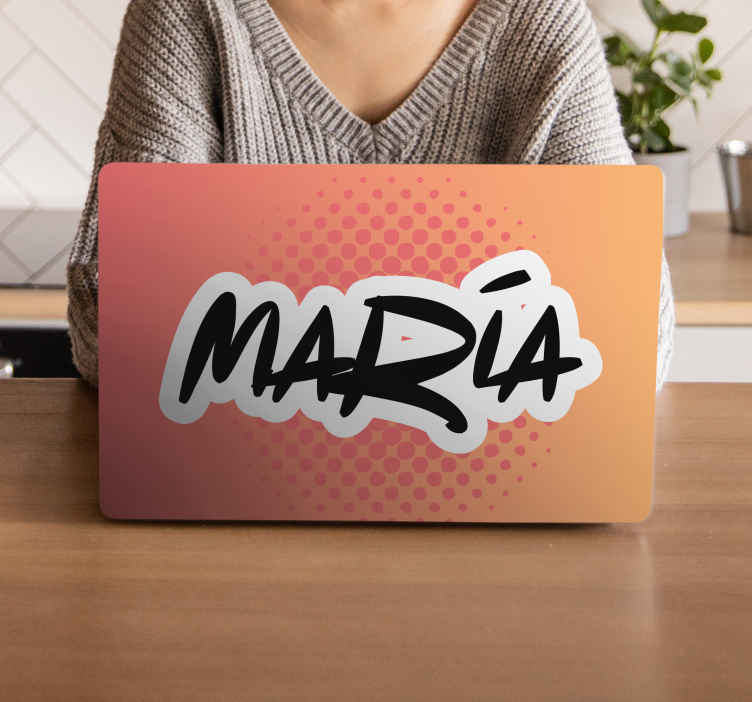 Custom orange graffiti laptop skin