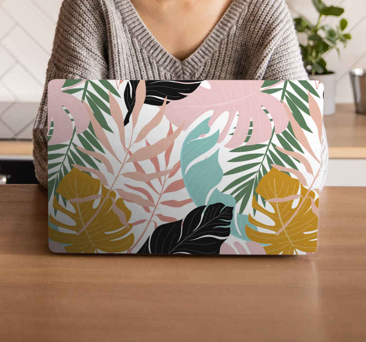 Tropical Leaf Print laptop skin
