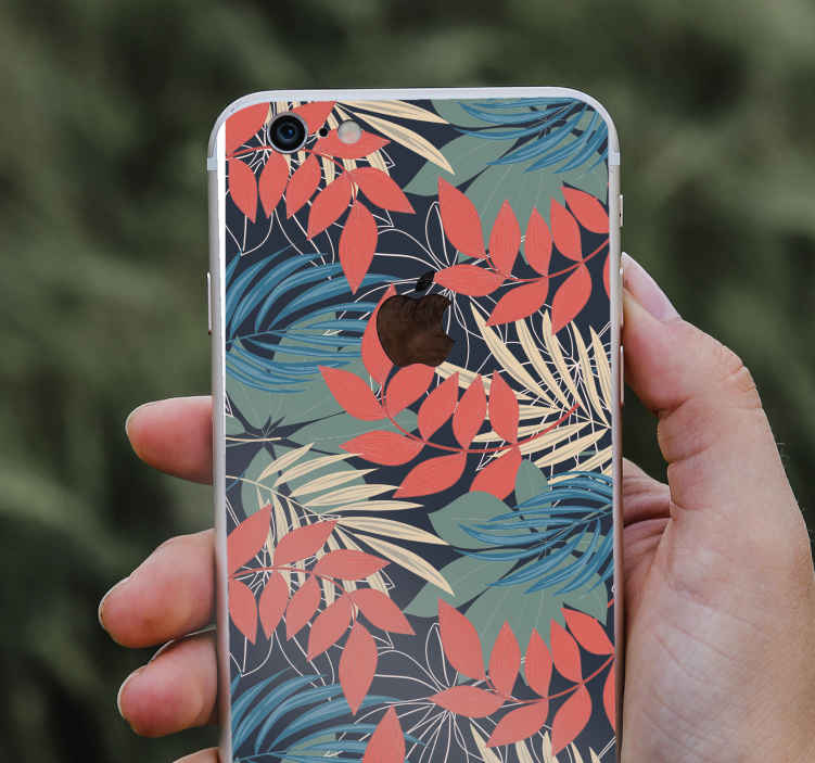 Modern elegant fauna y flora pattern iPhone decal - TenStickers