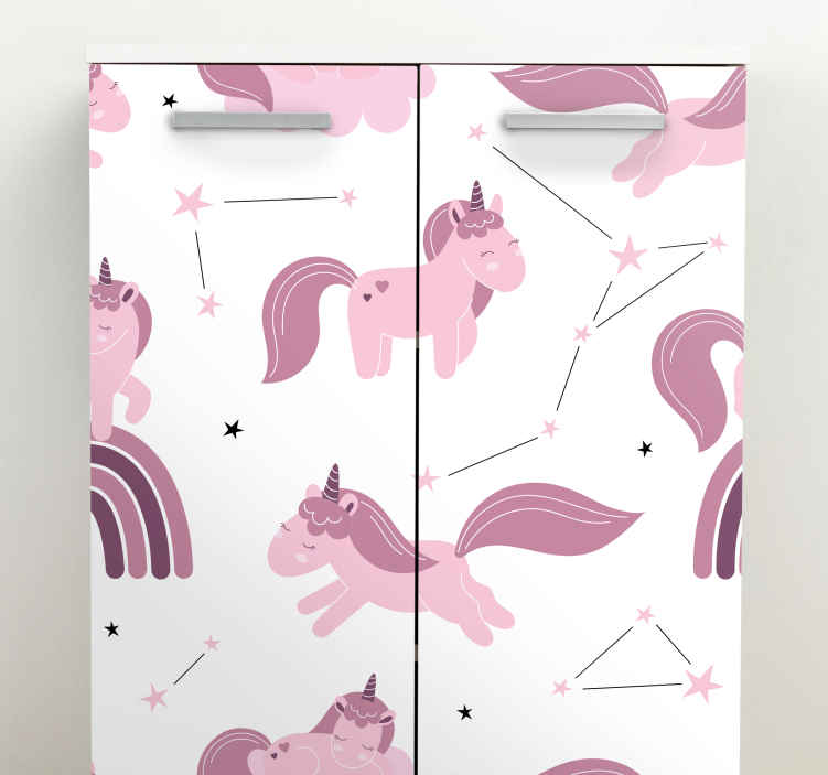 Amuzante unicorni constelații decalcomanii pentru mobilier - TenStickers