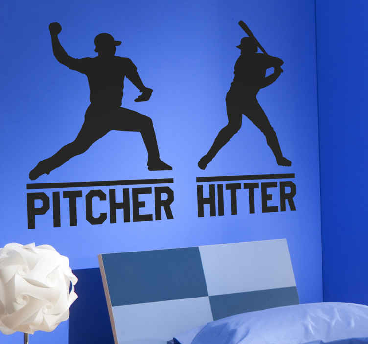Sticker baseball Pitcher Hitter - TenStickers