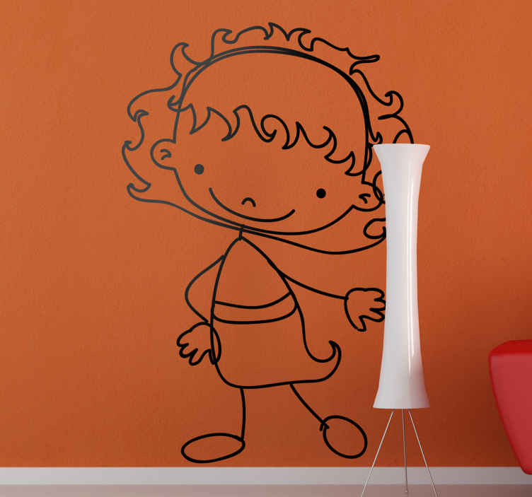 Glad pige wallsticker - TenStickers