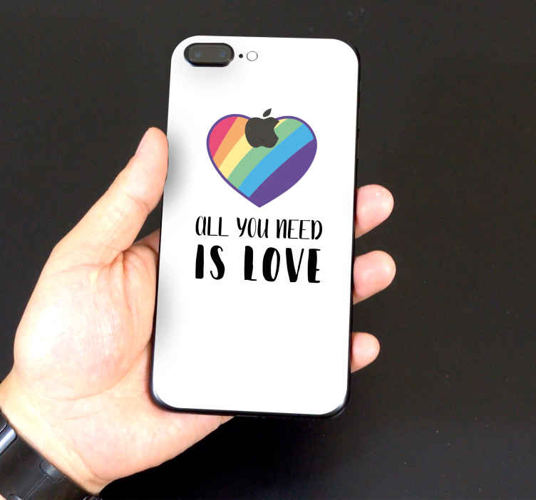 Calcomanía iPhone mensaje de orgullo en el corazón
