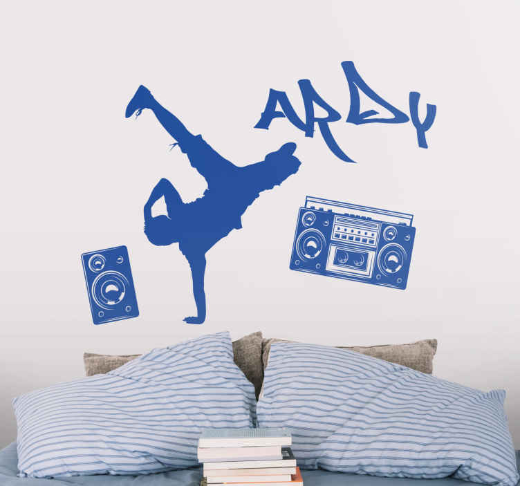 Personalisierter Aufkleber Breakdancer Graffiti - TenStickers