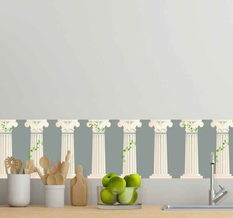 Ancient greek column with border sticker - TenStickers
