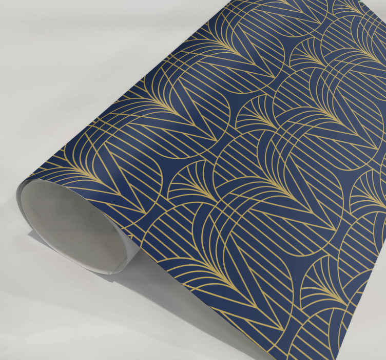 Adesivo murale modello Art Deco con dettagli dorati - TenStickers