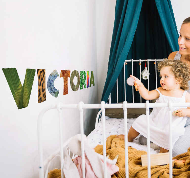 Sticker personnalisable lettres effet jungle - TenStickers