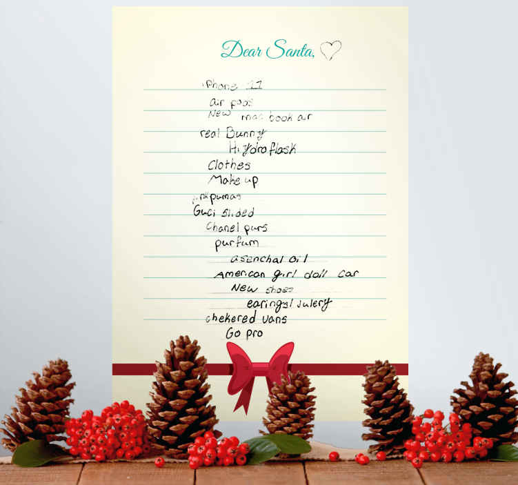 Christmas Tree With Custom Wishlist Sticker To Write On TenStickers Christmas Tree With Custom Wishlist Sticker To Write On TenStickers