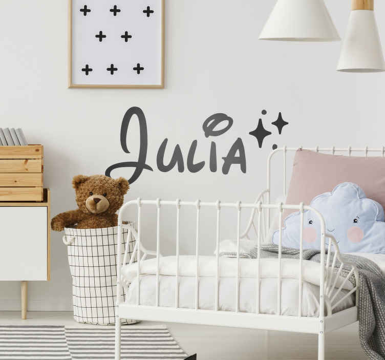 Autocolante quarto infantil nome com estrelas - TenStickers