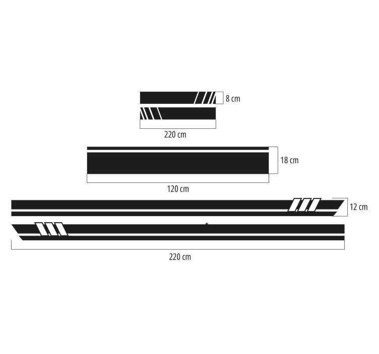 Racing stripes car sticker set