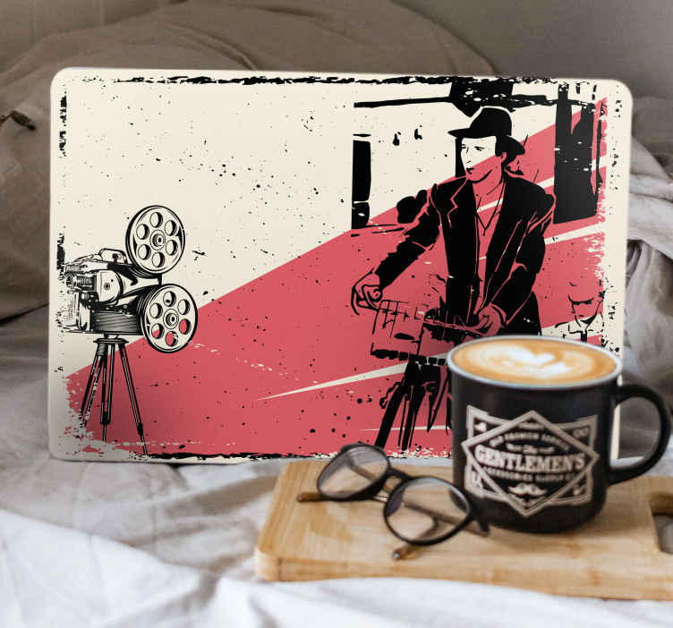 Cinematic bicycle scene laptop skin