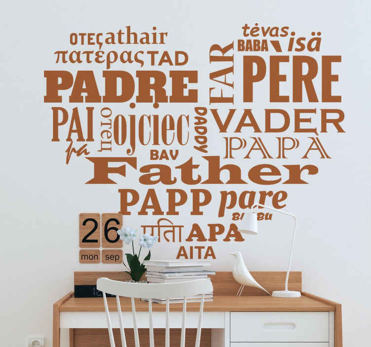 father different languages shop window sticker