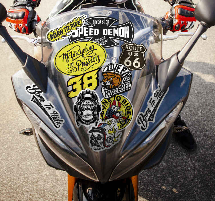 Original bomb pack motorcycle sticker