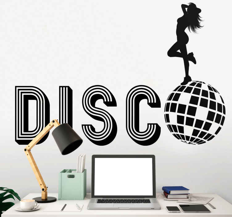 Pegatina pop Disco Letras Bailando - TenVinilo