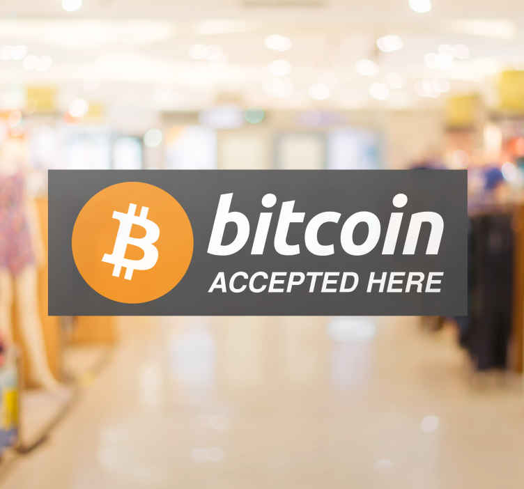 Vinilo ventana Bitcoins accepted here - TenVinilo