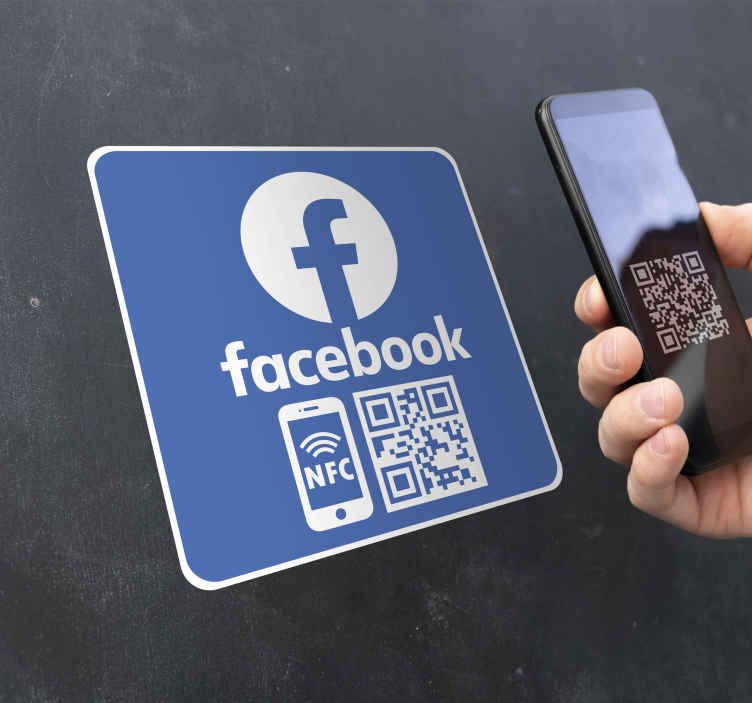 Sticker plaque Facebook avec QR - TenStickers