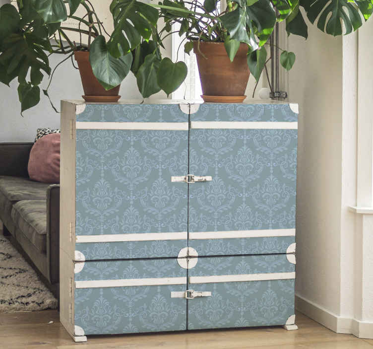 Vinilo para mueble azul elegante barroco