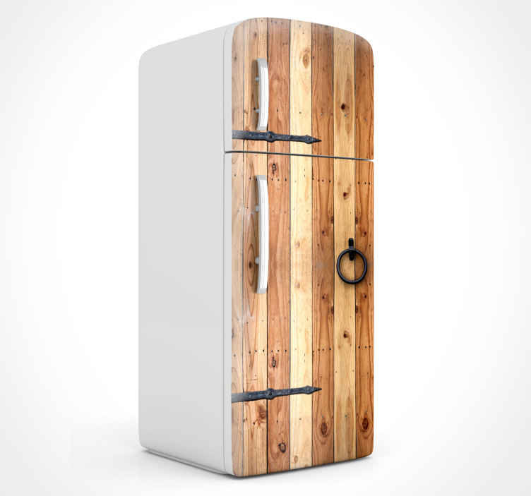 Houten deur koelkast sticker - TenStickers