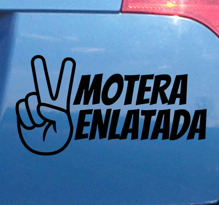 Pegatina de coche motera enlatada - TenVinilo