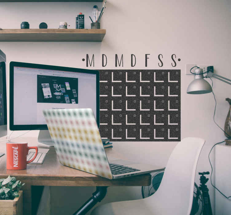 English week days chalkboard sticker