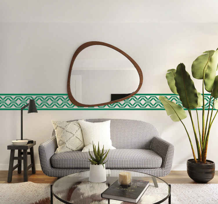 Grøn geometrisk form stue wallsticker
