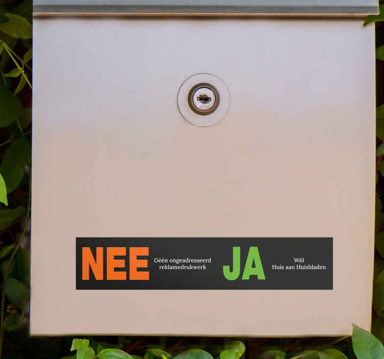 Nee ja brievenbus sticker - TenStickers