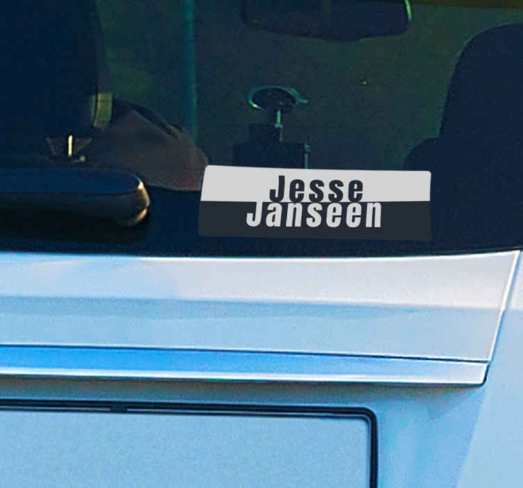 Bumpersticker auto eigen tekst - TenStickers