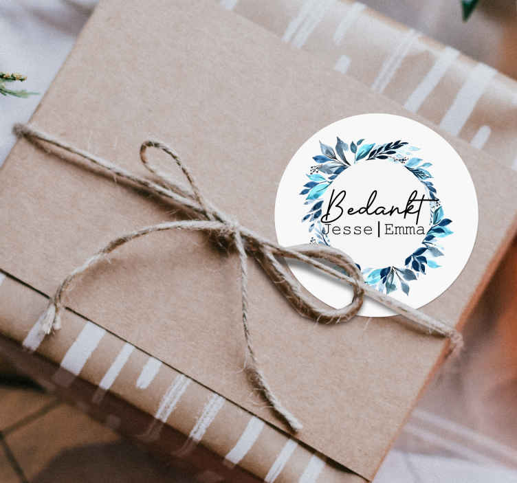 Bedankt sticker gepersonaliseerd - TenStickers