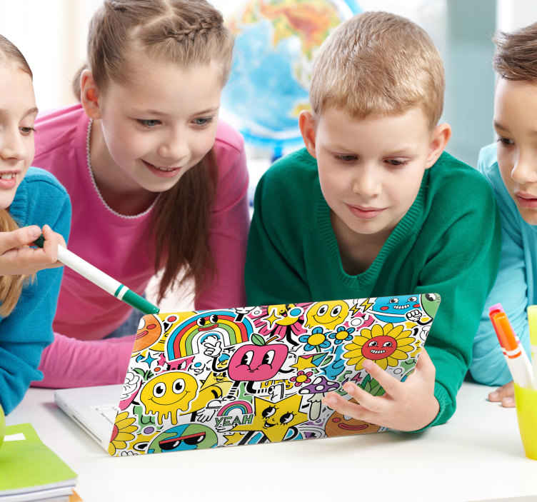 Cartoon bomb sticker laptop - TenStickers