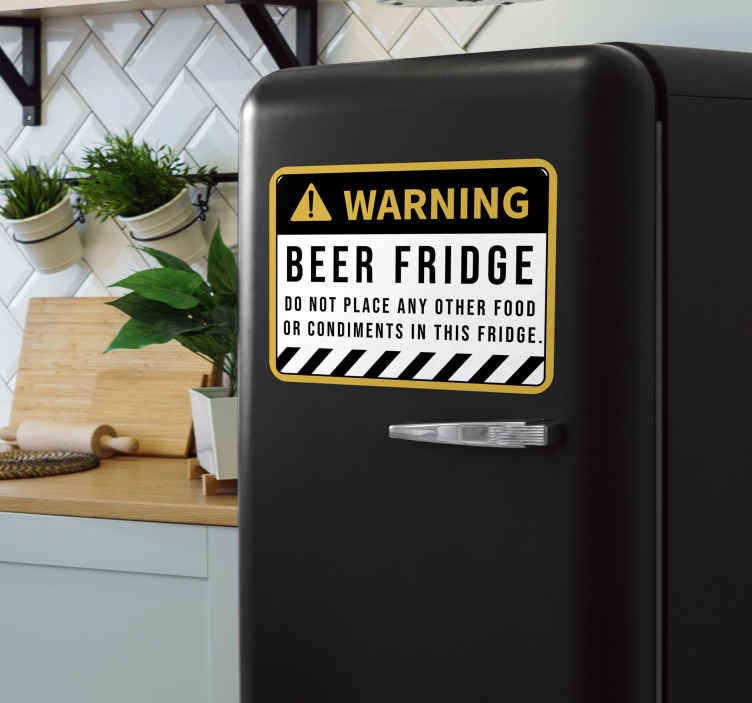 Beer Fridge Warning drink wall sticker - TenStickers
