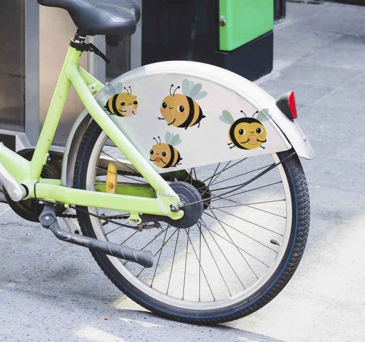 Getekende bijen fiets sticker - TenStickers