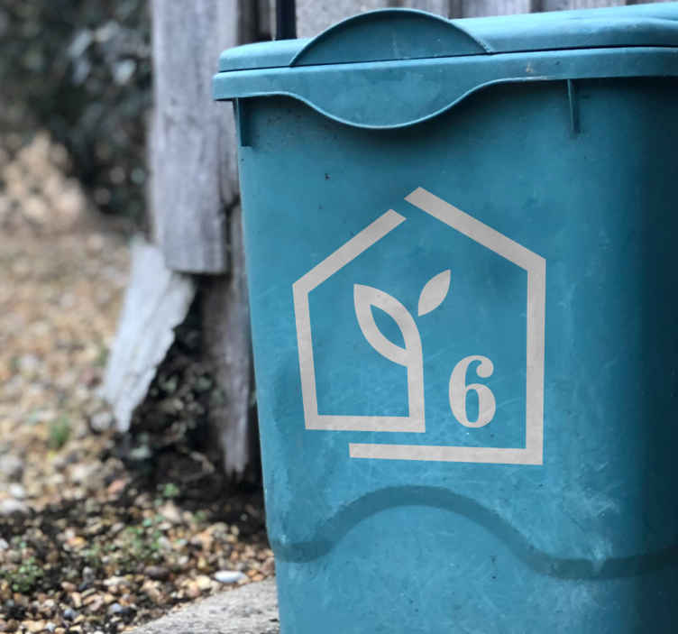 Container sticker huisnummer - TenStickers